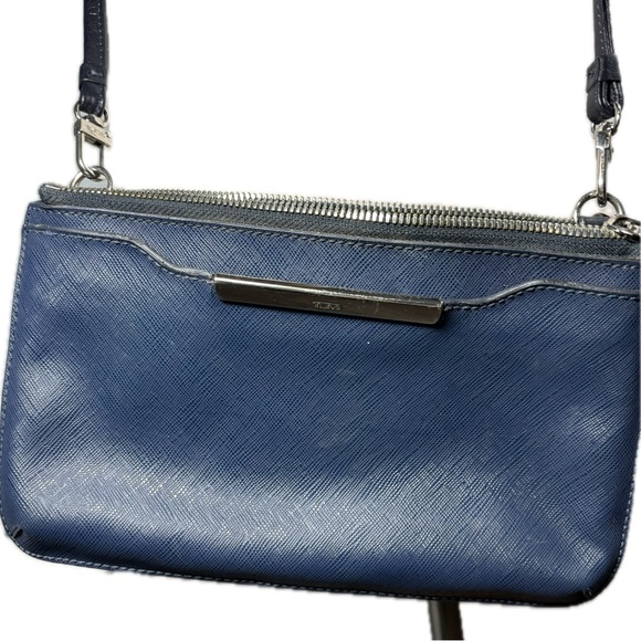 Tumi | Bags | Tumi Double Zip 4 Pocket Navy Genuine Leather Crossbody ...